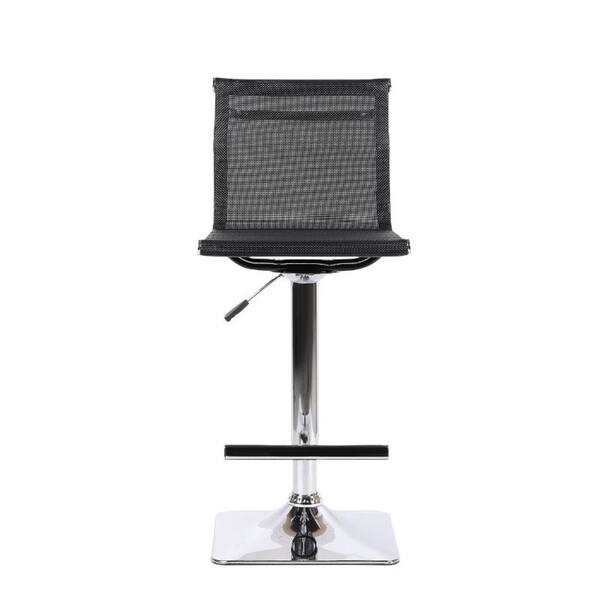 Stool With Mesh Seat And Stainless Steel Base, Swivel. Set Of 2 - Black ...