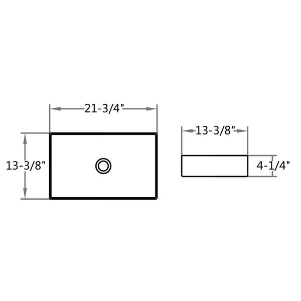 CB HOME Modern White Ceramic Basin Rectangular Vessel Sink - 21''X13 ...