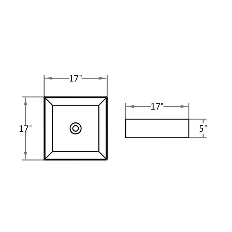 CB HOME 17" Modern Ceramic Art Basin Square Above Counter Vessel Sink - 17'' - On Sale - Bed ...