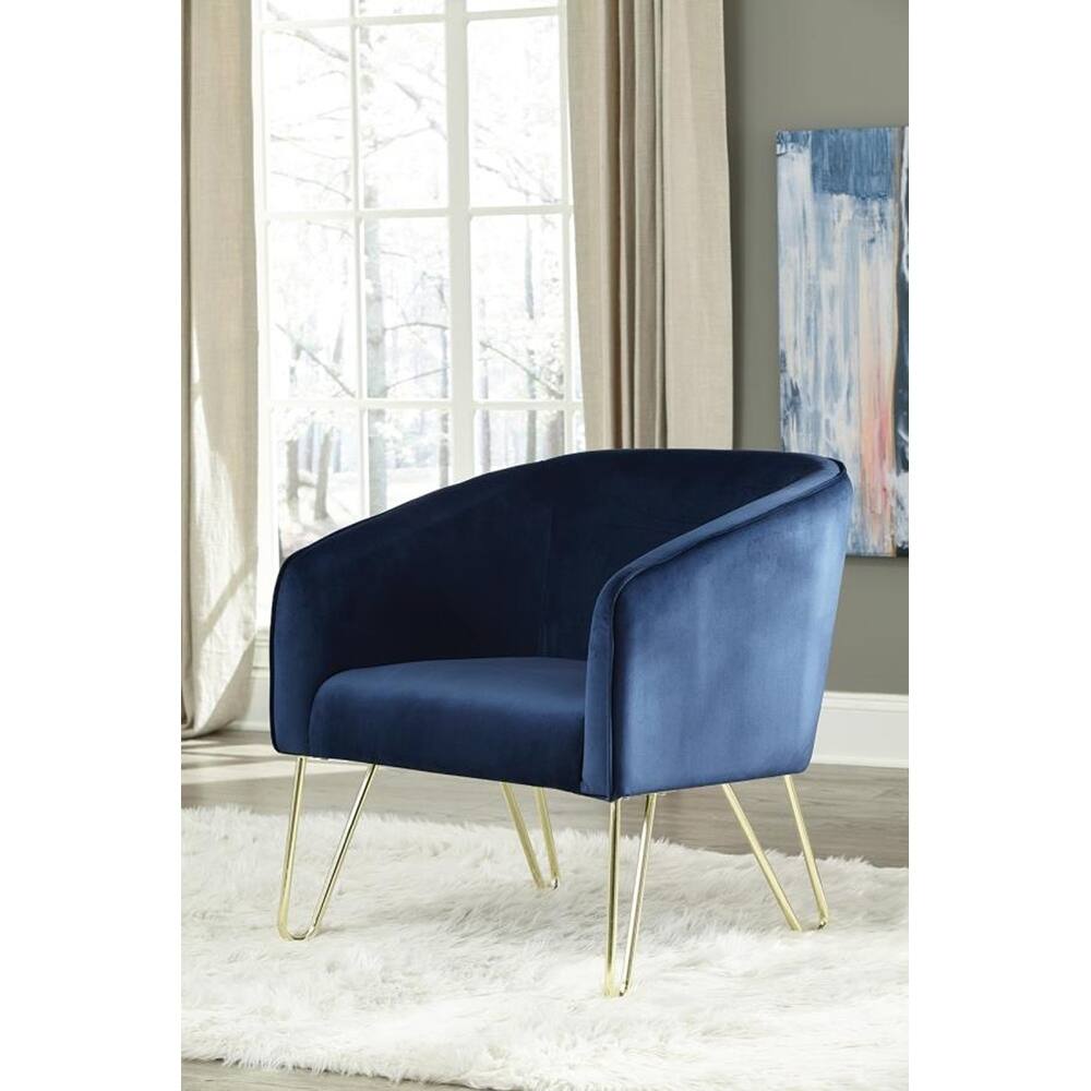 Walmer Blue Sloped Arm Upholstered Accent Chair - Overstock - 30693081