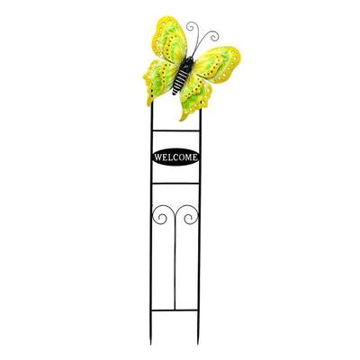 Large Butterfly "Welcome" Garden Stake in Lemon Yellow - Overstock ...