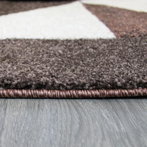 Natural Geo Jasmine Modern Geometric Abstract Chocolate/Brown Area Rug ...