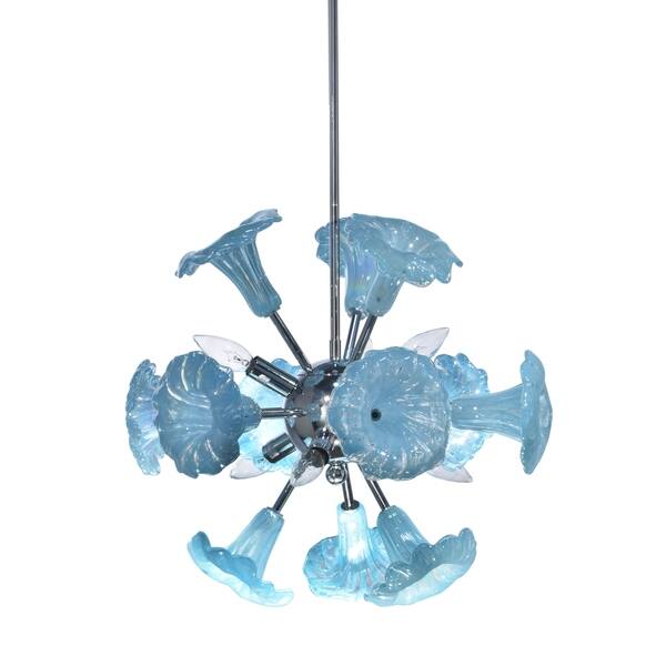 Yuri Blue 6-Light Art Glass Hanging Fixture - Bed Bath & Beyond - 30704518
