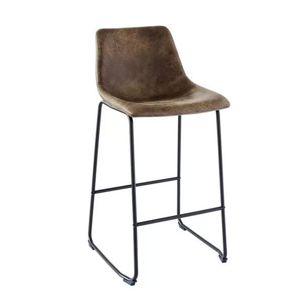 Armless counter stool brown PU - Bed Bath & Beyond - 30709735