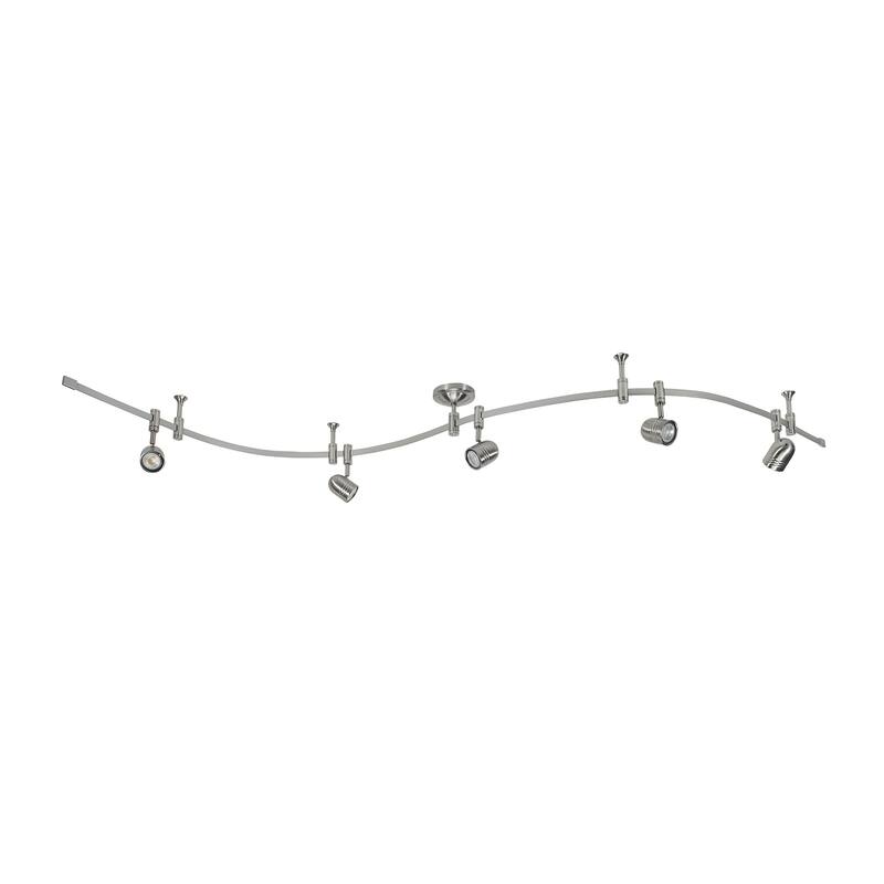 Catalina Lighting 5-Light Flex Track Kit with Metal Shades, LED Bulbs ...