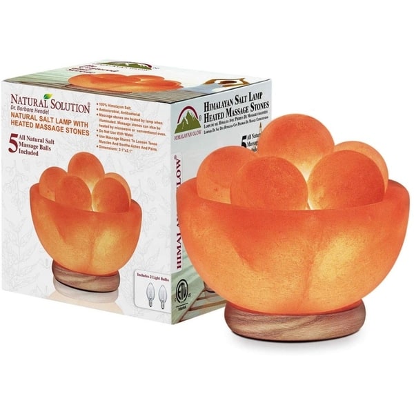 Himalayan Glow Hand Curved Crystal Rock Salt Lamp Bowl with 5 Massage ...
