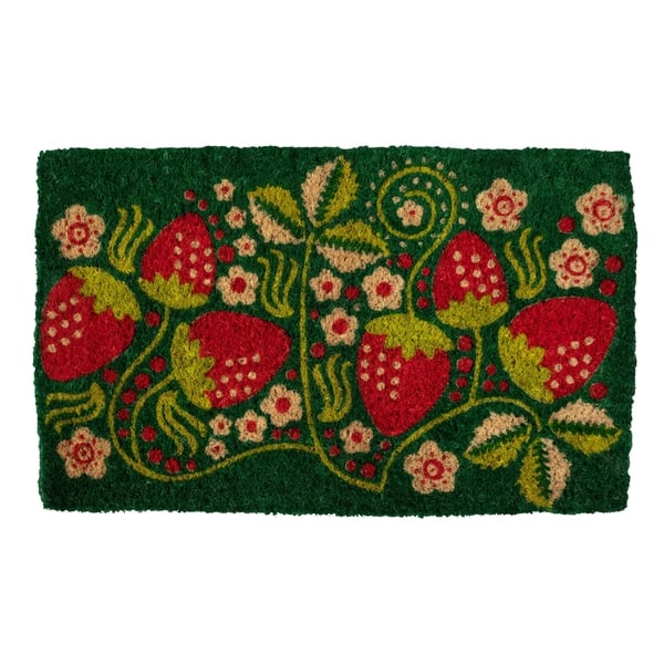 Entryways Strawberry Vines Handwoven Coconut Fiber Doormat - 18 x 30 ...