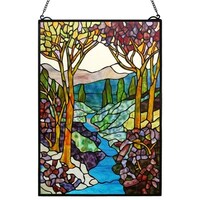 Landscape 26 H Tiffany Window Panel - Multi-Color - Bed Bath & Beyond ...