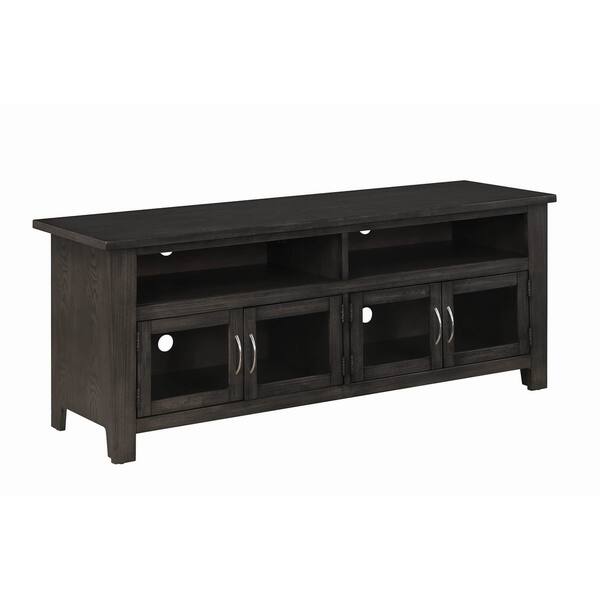 60 Inch Television Console with Open Shelves and Door Cabinets ...