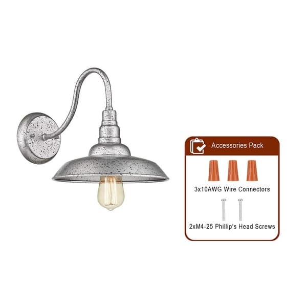 Rustic Barn Light, Farmhouse Wall Light, Dome Shade Light in Galvanized ...