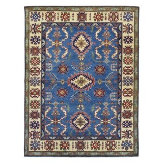 FineRugCollection Handmade Kazak Oriental Area Rug - 5'1" x 6'8" - Bed ...