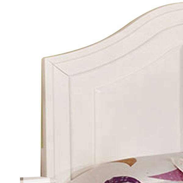 Wooden Twin Size Bed with Camelback Headboard and Curved Footboard ...