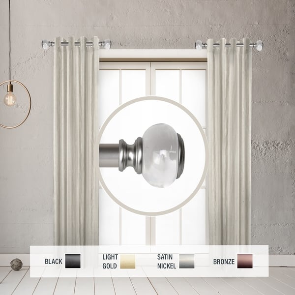 InStyleDesign Madelyn 1" Side Curtain Rod 12-20 inch long (Set of 2 ...