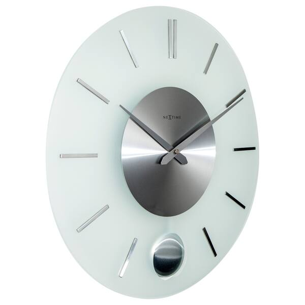 Unek Goods NeXtime Stripe Pendulum Wall Clock, Round, Glass and Metal ...