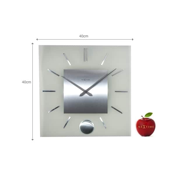 Unek Goods NeXtime Stripe Pendulum Wall Clock, Square, Glass and Metal ...