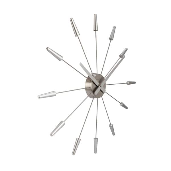 Unek Goods NeXtime Spoke Wall Clock, Plastic and Metal, Silver, Round ...