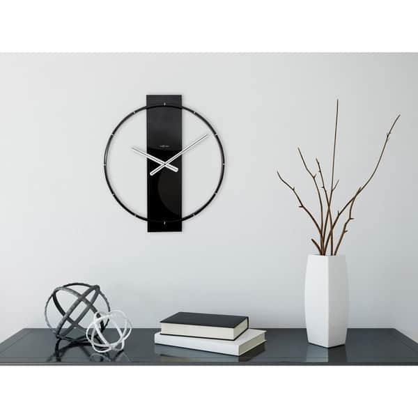 Unek Goods NeXtime Carl Wall Clock, Wood and Metal, Black, Battery ...