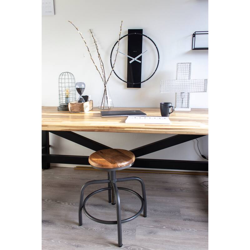 Unek Goods NeXtime Carl Wall Clock, Wood and Metal, Black, Battery ...