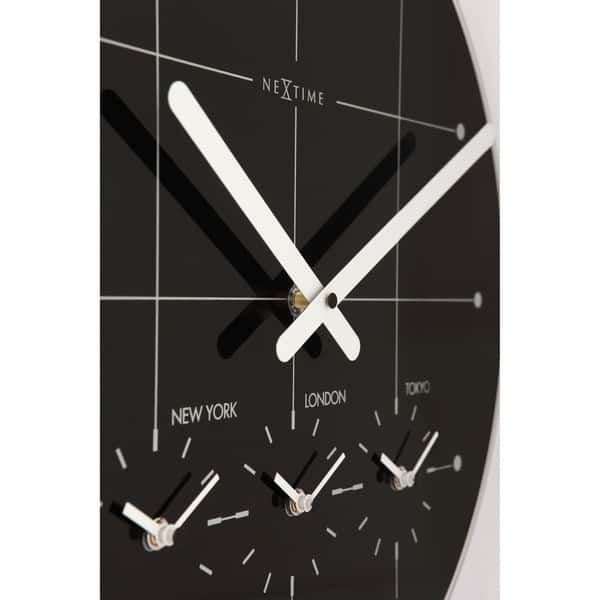 Unek Goods NeXtime Big City Wall Clock, Round, Glass, Black, Battery ...