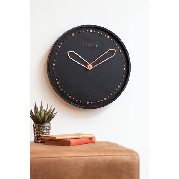 Unek Goods NeXtime Cross Wall Clock, Round, Poly Resin, Black, Battery ...