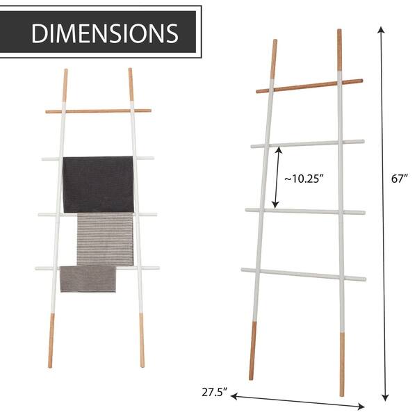 Decorative Leaning Wall Ladder Rack for Blankets Towels Linen Quilt ...