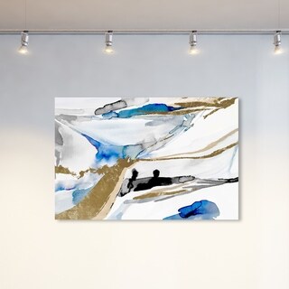 Oliver Gal Abstract Wall Art Canvas Prints 'Flowing Shades Blue' Paint ...