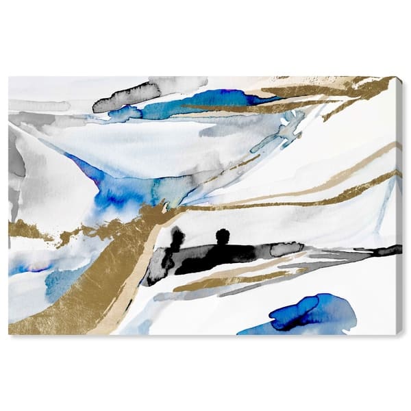 Oliver Gal Abstract Wall Art Canvas Prints 'Flowing Shades Blue' Paint ...