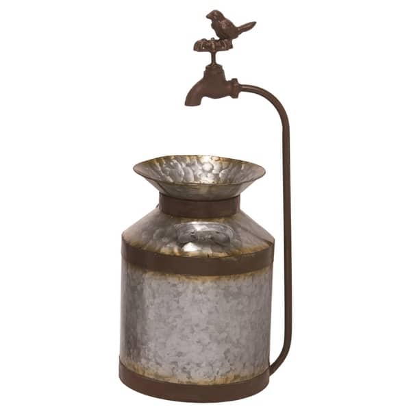 Transpac Metal 19 in. Bronze Spring Can with Spiggot Planter - Bed Bath ...