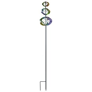 Transpac Metal 51 in. Multicolor Spring Kinetic Orb Yard Stake - Bed ...