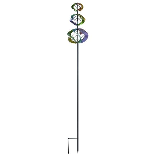 Transpac Metal 51 in. Multicolor Spring Kinetic Orb Yard Stake - Bed ...