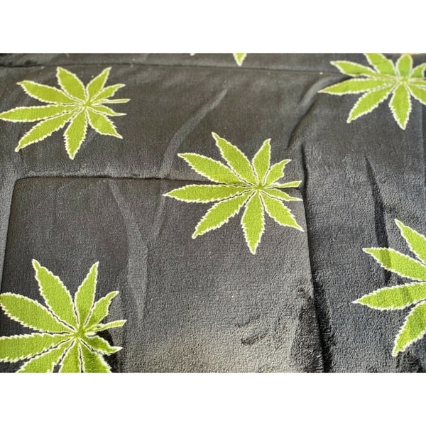 Marijuana Warm Thick Soft Borrego Sherpa Quilted Blanket 3 Piece Set ...