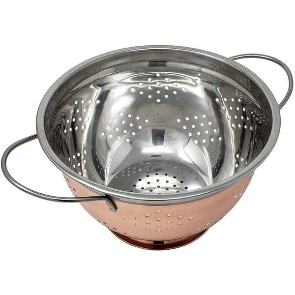 Copper Finish Colander with Stainless Steel Interior - 5 Quart - Bed ...