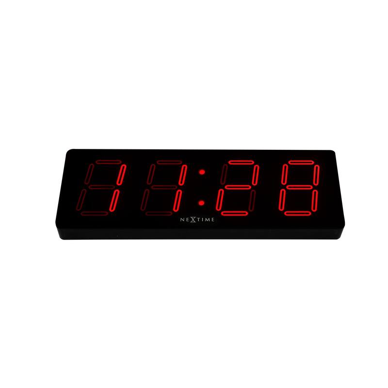 Unek Goods NeXtime Big Digital Wall Clock, Shiny Black Plasti, Bright ...