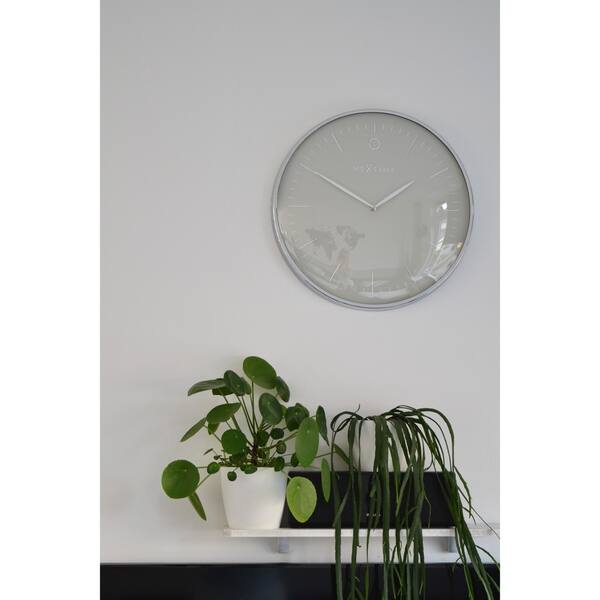 Unek Goods NeXtime Glamour Metal Dome Wall Clock, Round, Aluminum and ...
