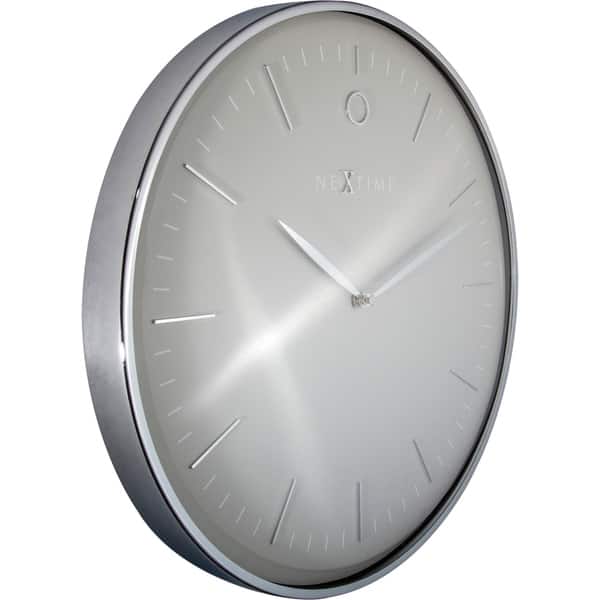 Unek Goods NeXtime Glamour Metal Dome Wall Clock, Round, Aluminum and ...