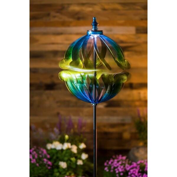 Oceanic Waves 75 in. Solar Kinetic Wind Spinner - Bed Bath & Beyond ...