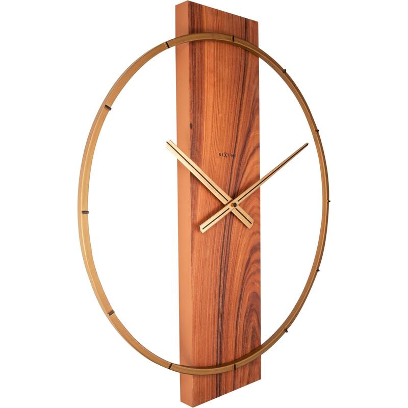 Unek Goods NeXtime Carl Wall Clock, Wood and Metal, Brown, Battery ...