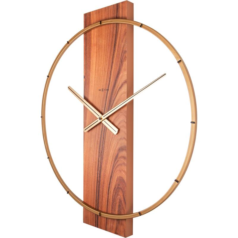 Unek Goods NeXtime Carl Wall Clock, Wood and Metal, Brown, Battery ...