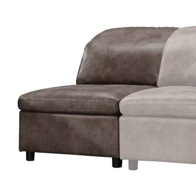 Audrey Modular - Armless Chair in 2-Tone Brown Stone Polished ...
