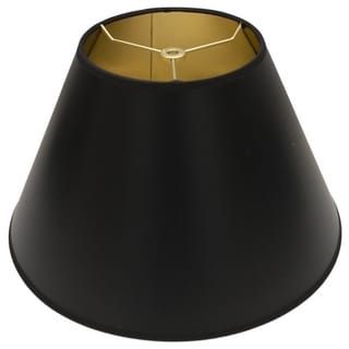 Conical Lamp Shade, Black Parchment With Gold Liner, 12" to 14" Bottom ...