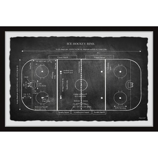 'Ice Hockey Rink Blueprint II' Framed Painting Print - Bed Bath ...