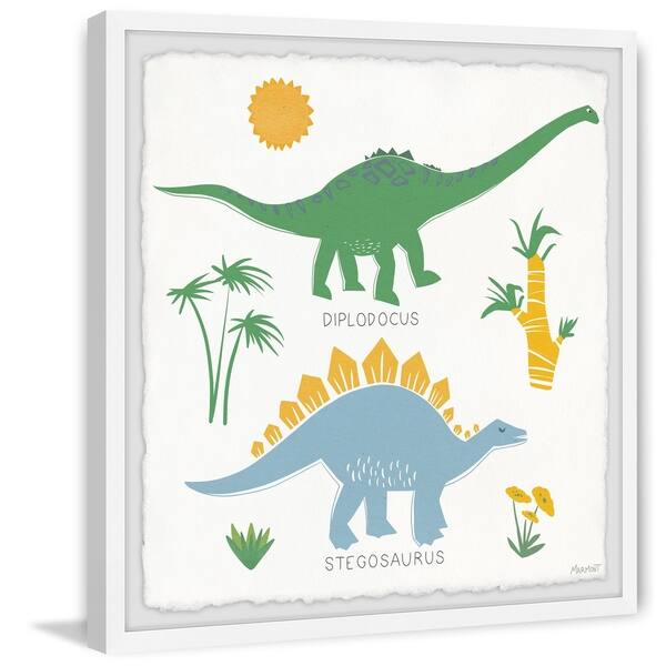 'Diplodocus and Stegosaurus' Framed Painting Print - Bed Bath & Beyond ...