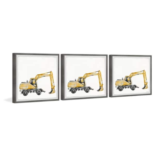 Yellow Backhoe Triptych - Bed Bath & Beyond - 30802670