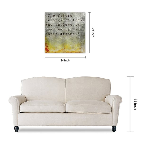 "Future" Words & Quotes Wall Art Print on Tempered Glass & Silver Leaf ...
