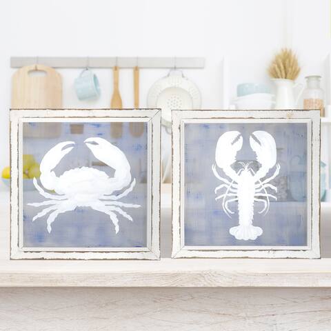 Painted Lobster & Crab Screen 16x16" - Overstock - 30805867
