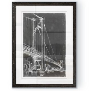 Suspension Bridge Blueprint I-Framed - Black - 22X30 - Bed Bath ...