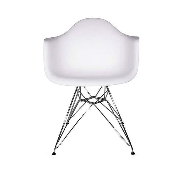 Eiffel Style Bucket Chair with chrome Legs - White. Set of 2 - Bed Bath ...