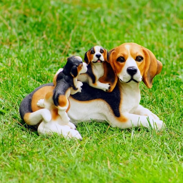 Alpine Corporation Beagle Dog Garden Statue, Indoor/ Outdoor Use - Bed ...