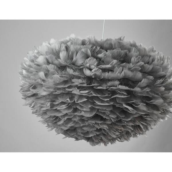 White Iron Ceiling Fixture With Grey Goose Feather - Bed Bath & Beyond ...