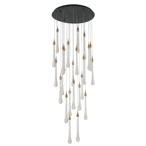 Charcoal Black Canopy LED Lighting With Gold Dusted Glass - Bed Bath ...